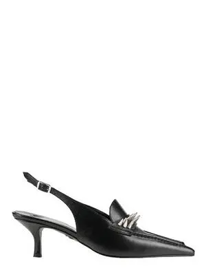 ANIYE BY Leather Appliquéd Slingback Pumps - Black