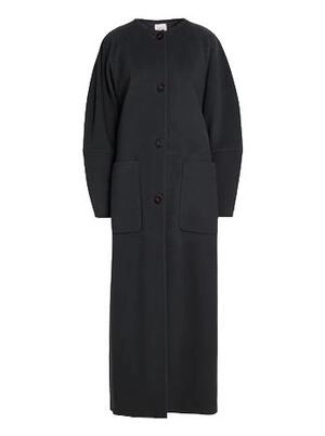 ALYSI Single-breasted Coat In Virgin Wool Blend - Grey