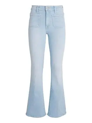 MOTHER The Patch Pocket Weekender Flared Jeans Blue