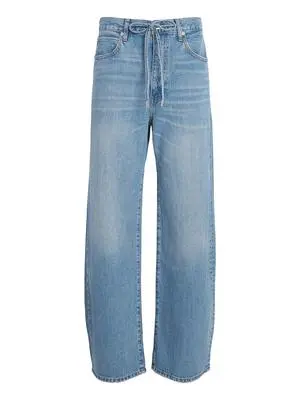 FRAME The Bow High-rise Barrel-leg Jeans - Blue