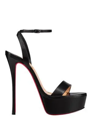 CHRISTIAN LOUBOUTIN Loubi Queen Alta Nappa Leather Stiletto Sandals - Black