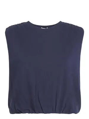 Rag & Bone Mica Bubble Hem Crop Top - Blue