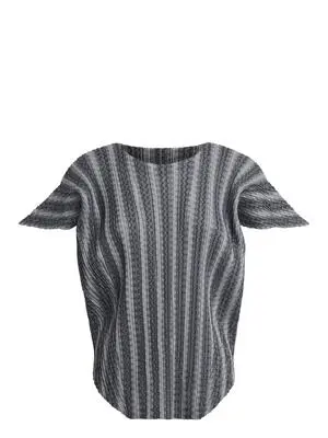 Issey Miyake Cotton-blend Zigzag Top - Grey