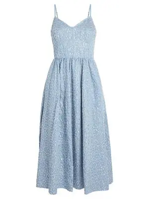 Sandro Sequined Striped Midi Dress - Blue