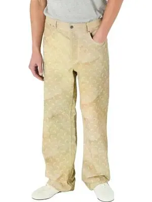 MARINE SERRE Moon Print Faded Jeans - Neutrals