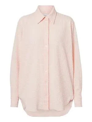 Hunza G Checked Seersucker Shirt - Pink