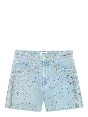 Zadig&Voltaire Sadys Embellished Denim Shorts - Blue