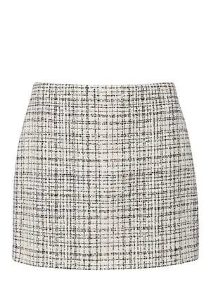 Valentino Garavani Cotton-blend Tweed Miniskirt - White