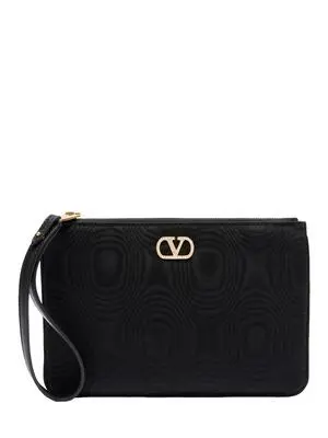Valentino Garavani Valentino Garavani VLogo Swarovski Embellished Pouch Black