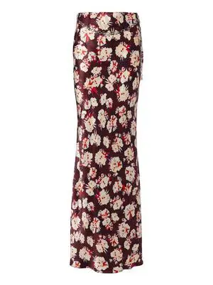 Rabanne Chain-detail Floral Silk Maxi Skirt - Multicoloured