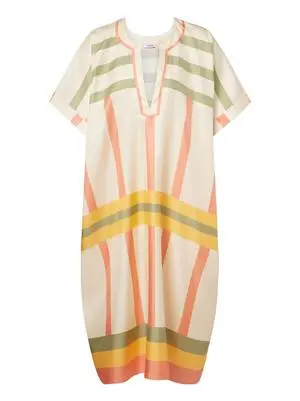 ERES Ice Striped Silk Twill Kaftan - Multicoloured