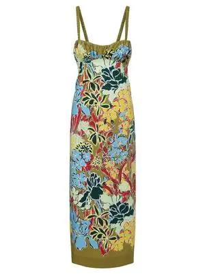 ALEMAIS Solstice Floral Cotton Midi Dress - Multicoloured