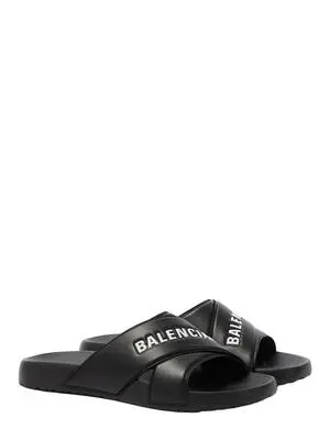 Balenciaga Sporty Pool Slides - Black