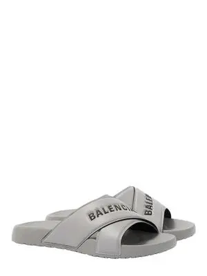 Balenciaga Sporty Pool Slides - Grey