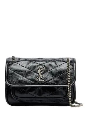 Saint Laurent Niki Mini Leather Shoulder Bag - Black