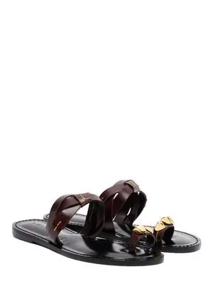 AMANU Lagos Woven Leather Sandals - Brown