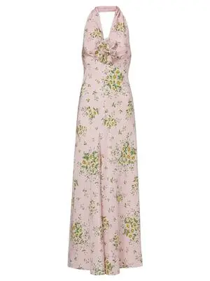 RODARTE Floral Appliqué Silk Crêpe Gown - Pink