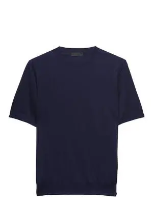 Prada Short-sleeved Silk Sweater - Blue