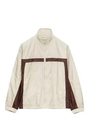 Prada Re-nylon Zip-up Jacket With Drawstring Hem - Neutral