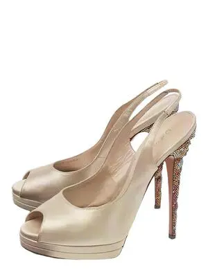 Casadei Crystal-embellished Peep-toe Sandals - Neutrals