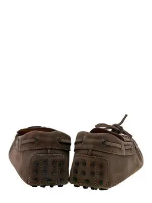 TOD'S Suede Bow Loafers - Brown