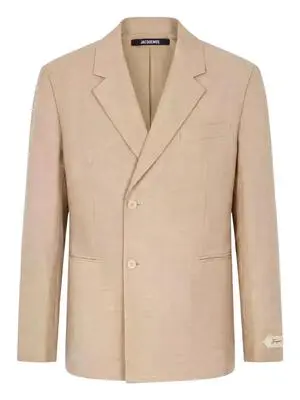 Jacquemus The Melo Logo-patch Blazer - Neutrals
