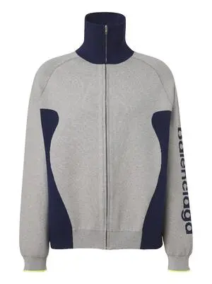 Balenciaga Cotton-blend Zip-up Cardigan - Grey