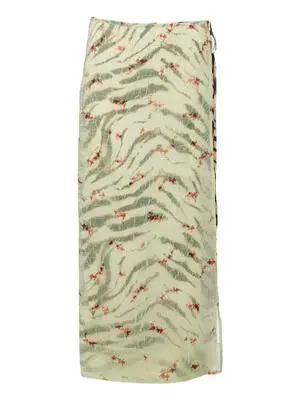 GANNI Printed Organza Wrap Skirt - Multicoloured