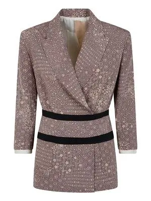 IBRIGU Double-breasted Kimono Jacket In Silk - Multi