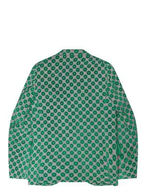 Comme Des Garçons Floral-print Three-button Blazer - Green
