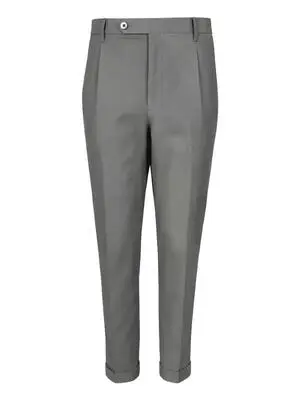 GTA Pleated Turn-up Trousers - Grey