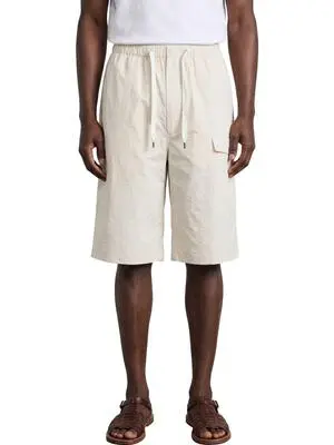 LEMAIRE Knee-length Cotton Cargo Shorts With Drawstring Waist - Grey