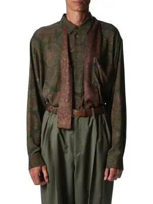MAGLIANO Shirt In Viscose With Sash - Green