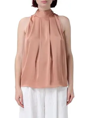 H COUTURE Sleeveless Mock Neck Top With Applique And Tie Detail - Hazel