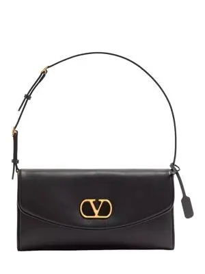 Valentino Garavani Valentino Garavani DeVain Nappa Leather Shoulder Bag Black