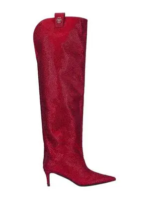 Philipp Plein Embellished Over-the-knee Boots - Red