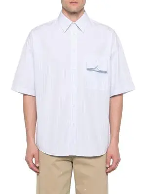MTL STUDIO Striped Cotton Casual Shirt - Blue