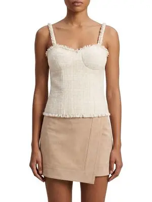 Balmain Textured Cropped Top - White