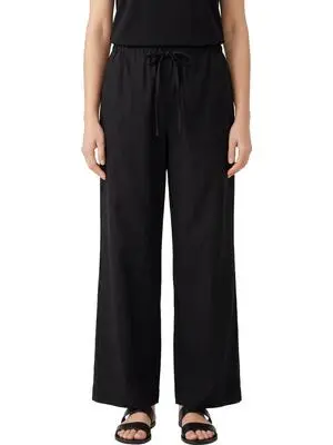 THE ROW Wide Cotton Trousers - Black