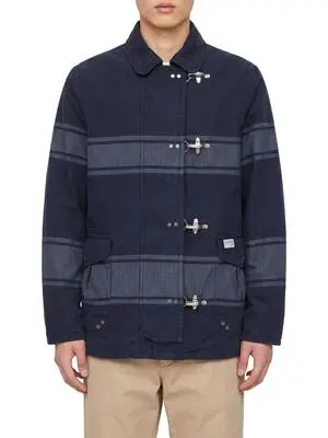 FAY Striped Toggle Jacket - Navy