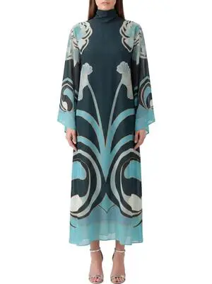 LA DOUBLEJ La Doublej Long Sleeve Printed Silk Dress