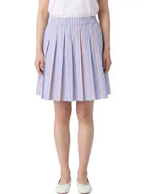Lacoste Pleated Skirt With Stripes - White
