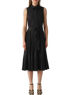 MEIMEIJ Cotton Blend Midi Shirt Dress - Black