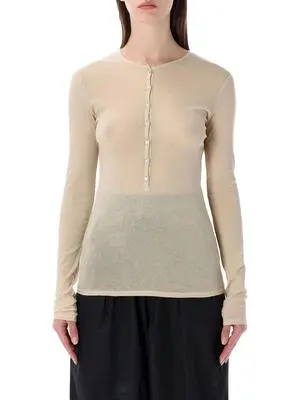 Soeur Long-sleeve Cotton T-shirt - Beige