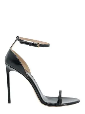 TOM FORD Vertigo Patent Leather Stiletto Sandals With Ankle Strap - Black
