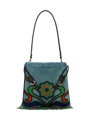 ETRO Kalispera Mini Bag In Suede With Floral Embroidery