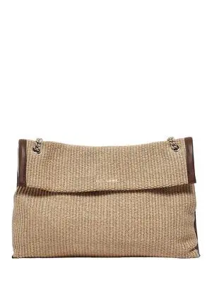 ORTIGNI Orciani Woven Shoulder Bag With Chain Strap