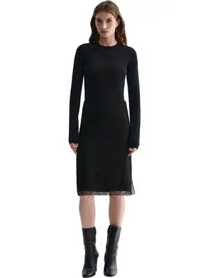Veronica De Piante Nola Lace Midi Skirt - Black