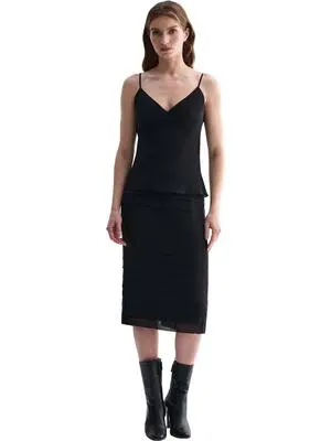 Veronica De Piante Adela Georgette Skirt - Black