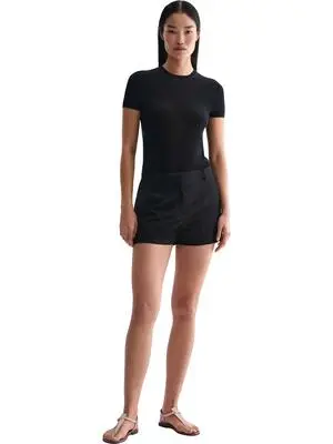 Veronica De Piante Silk Twill Tailored Shorts - Black